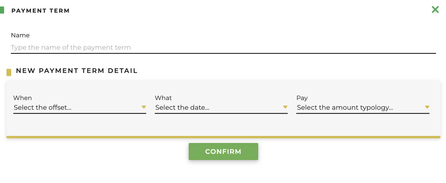 Payment terms | NetStorming Documentation